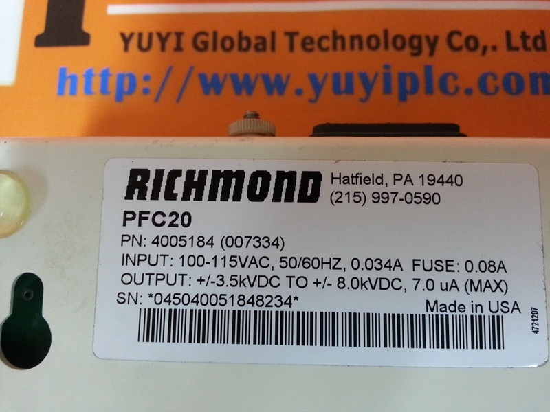 RICHMOND PFC20 PULSEFLOW CONTROLLER - PLC DCS SERVO Control MOTOR POWER SUPPLY IPC ROBOT